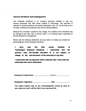 Fillable Online Employee Handbooks: The Importance of Signed ...