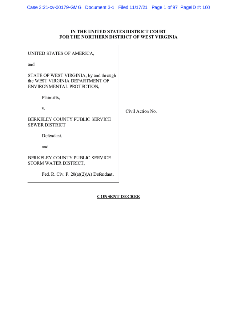 Fillable Online Berkeley County Public Service Sewer District Consent Decree Fax Email Print ...