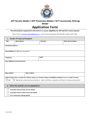Fillable Online DOC Application form for the National Police Service ...