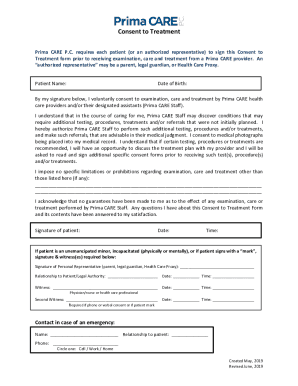 Fillable Online Treatment Consent Form. Treatment Consent Form codigo ...