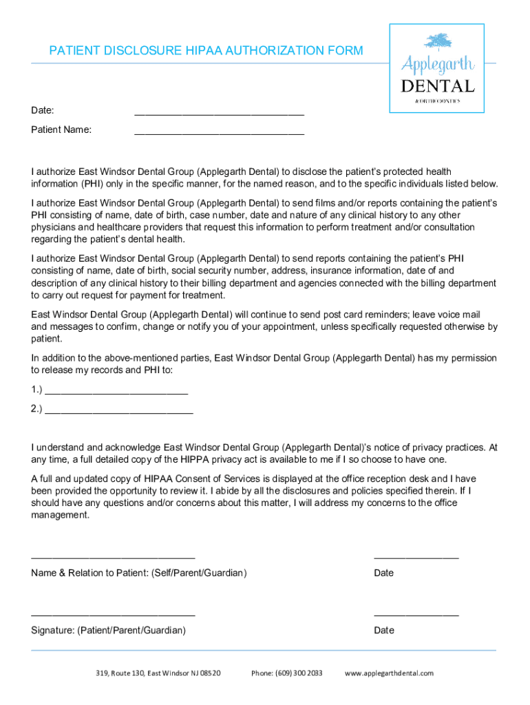 Fillable Online cocodoc.comform326153611-Patient-HIPAAPatient: HIPAA ...