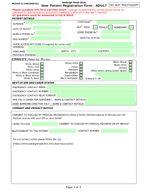 Fillable Online Register as an unpaid carer with your GP - template ...