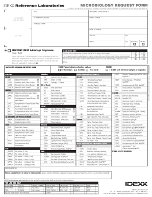 Fillable Online MICROBIOLOGY REQUEST FORM Fax Email Print - pdfFiller