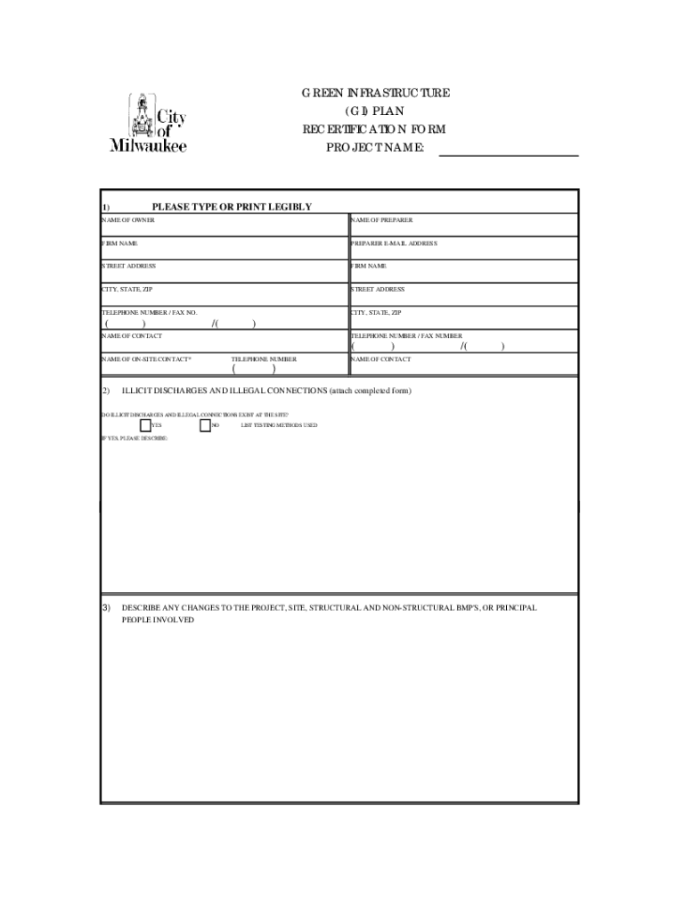 Fillable Online city milwaukee recert form GI Plan Fax Email Print ...