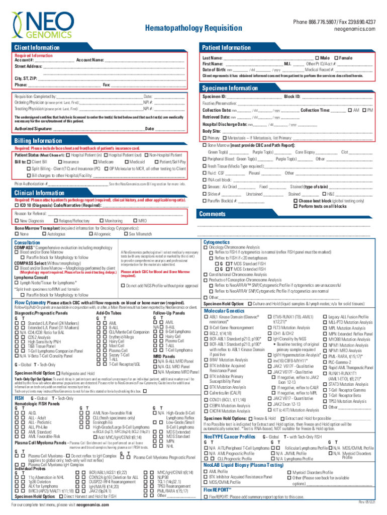 Fillable Online www.pdffiller.com453337473--HematopathologyFillable ...