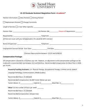 Fillable Online GRADUATE ASSISTANT POSITION REQUEST FORM - UNK Fax ...