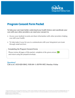 Fillable Online Program Consent Form Packet Fax Email Print - pdfFiller