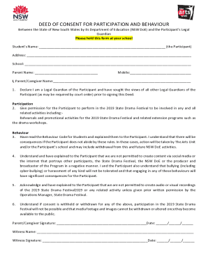 Fillable Online Fillable Online deed of consent for participation ...