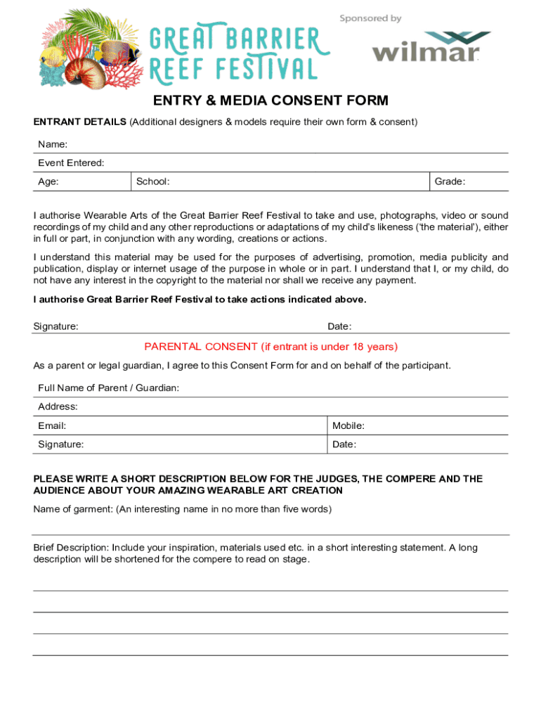 Fillable Online WEARABLE ARTS CONSENT FORM.docx Fax Email Print - pdfFiller