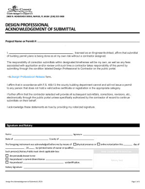 Fillable Online Design Pro Acknowledgement of Submittal Form 1.29.21 ...