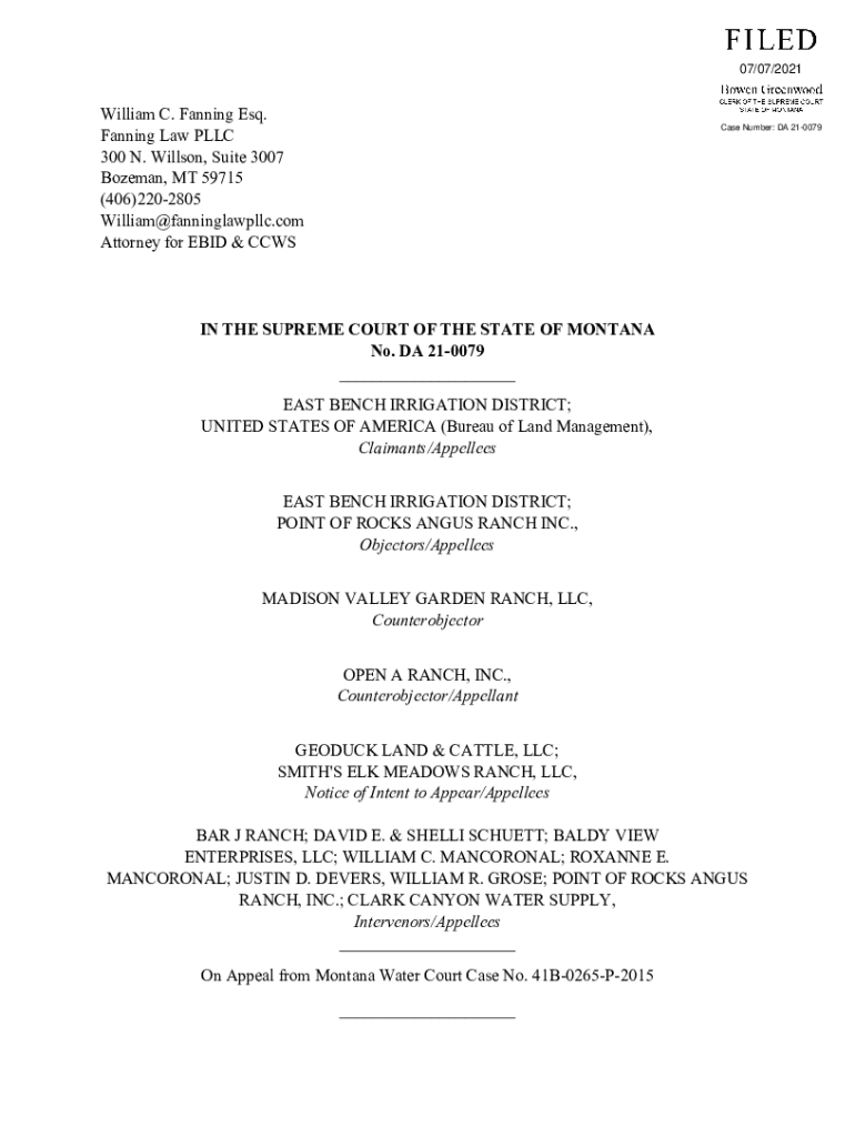Fillable Online William C. Fanning Esq. Fanning Law PLLC 300 N. Willson, Suite ... Fax Email ...