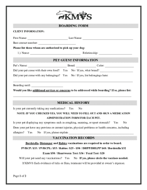 Fillable Online Boarding Form-KMVS.docx NEW.docx Fax Email Print ...