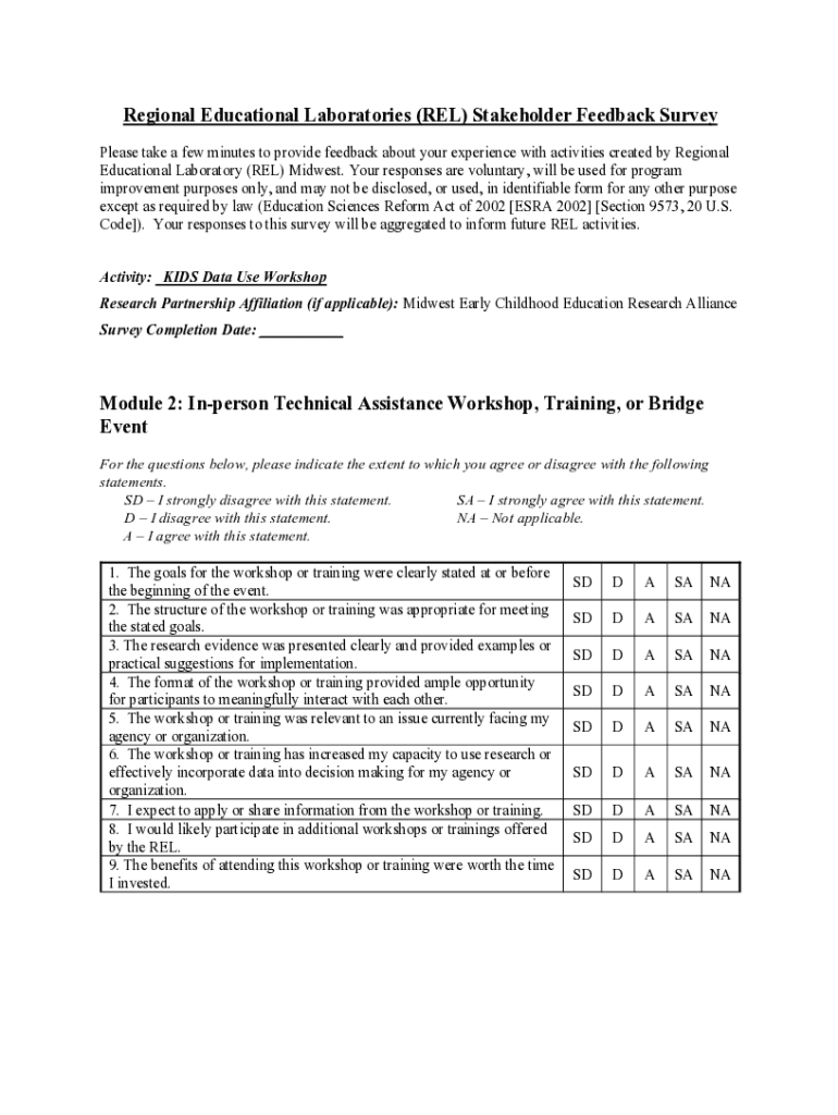 Fillable Online ies ed 9+ Stakeholder Feedback Survey Templates in ...