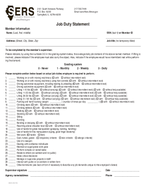 Fillable Online www2 illinois Job Duty Statement Fax Email Print ...