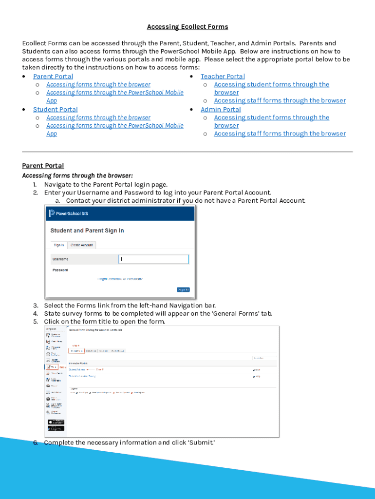 Fillable Online ed sc help.powerschool.comt5Enrollment-AccessingAccessing the Form using ...