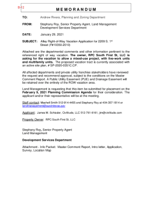 Fillable Online MEMORANDUM TO: Planning and Zoning Board THROUGH: FROM ...