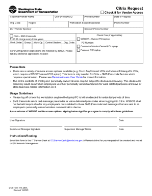 Fillable Online DOT Form 174-280A Citrix Request Fax Email Print ...