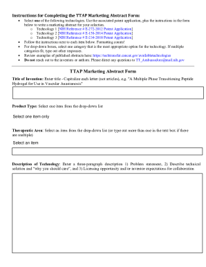 Fillable Online techtransfer cancer Instructions for Completing the ...