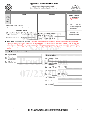 Fillable Online my.uscis.govtravel-documentUSCIS - Application for ...