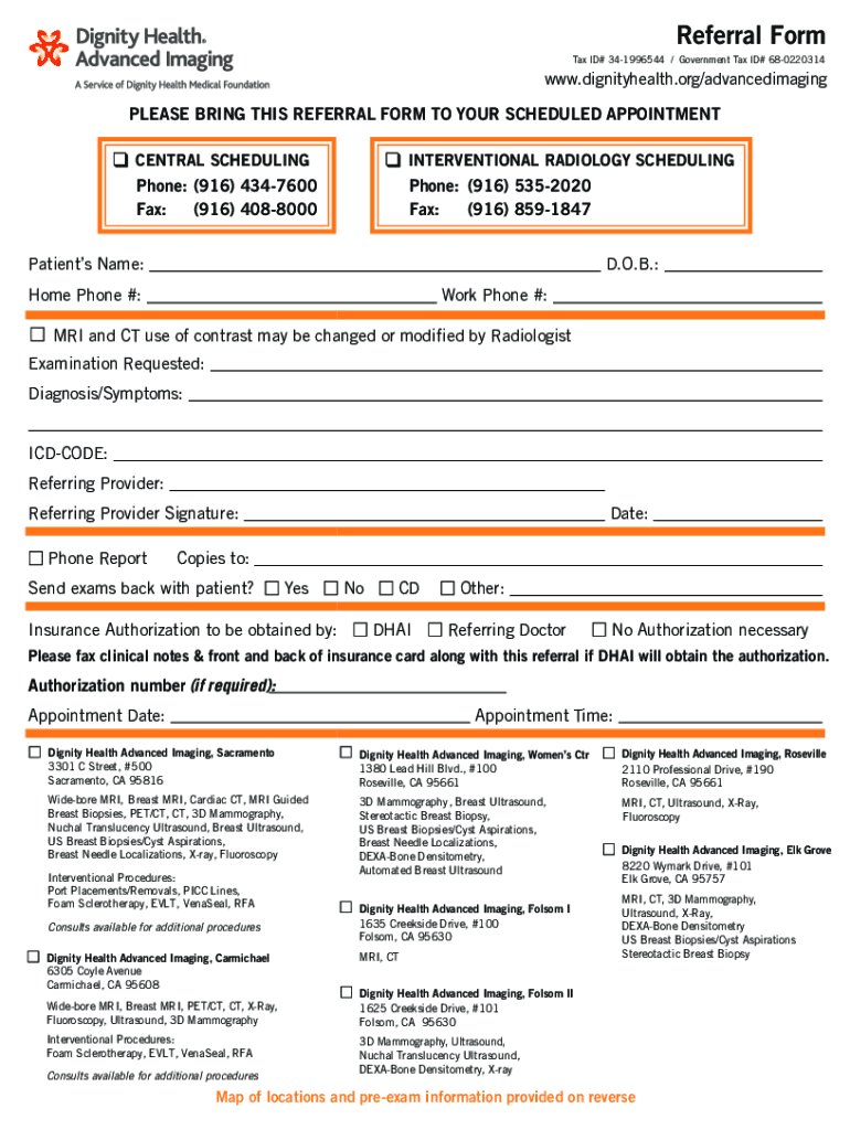 Fillable Online DHAI-General Imaging Referral Form Fax Email Print ...