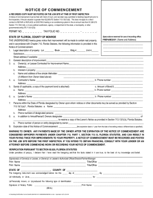 Fillable Online NOTICE OF COMMENCEMENTv2.doc Fax Email Print - pdfFiller