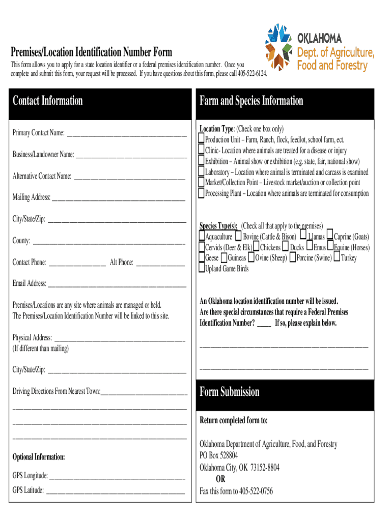 2013 2024 OK Premises Location Identification Number Form Fill Online 