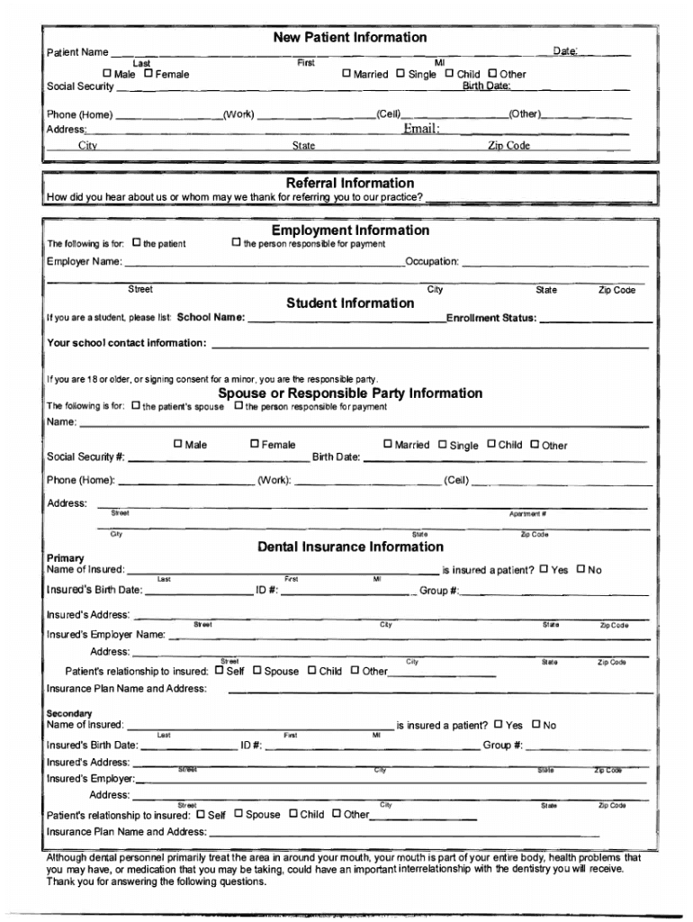 Fillable Online www.coursehero.comfile126259121NEW-PATIENT-PACKET.doc - *NEW PATIENT INFORMATION ...