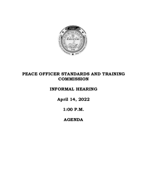 Fillable Online PEACE OFFICER STANDARDS AND TRAINING COMMISSION Fax ...