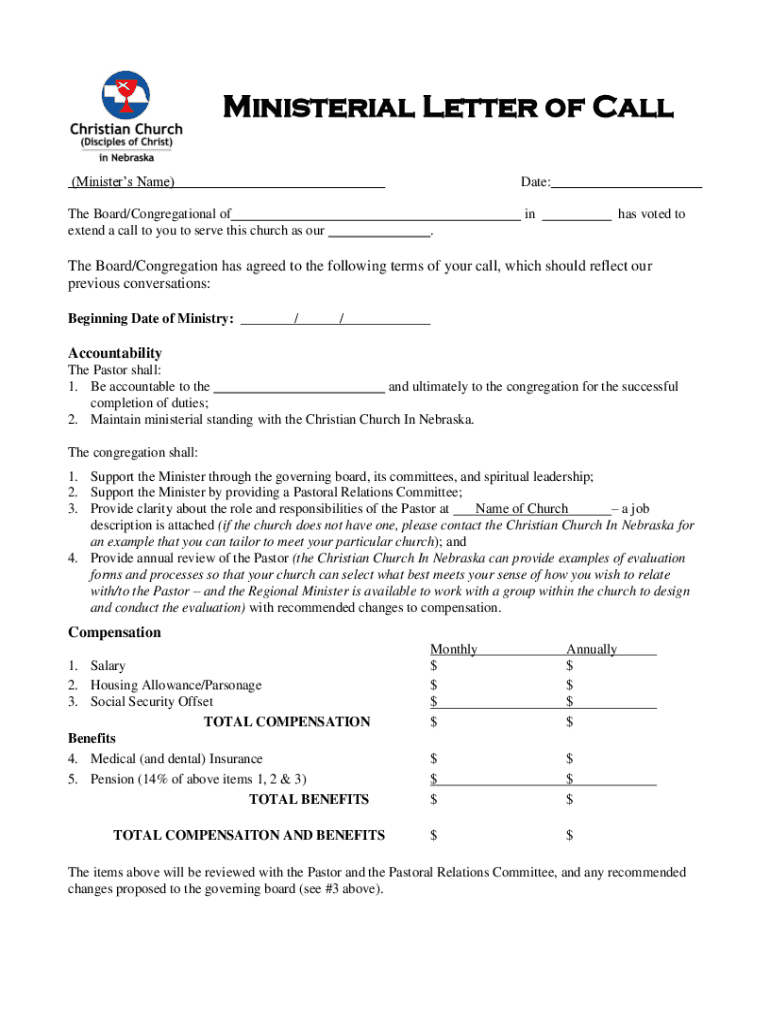 Fillable Online okdisciples.orgwp-contentuploadsLETTER OF CALL ...