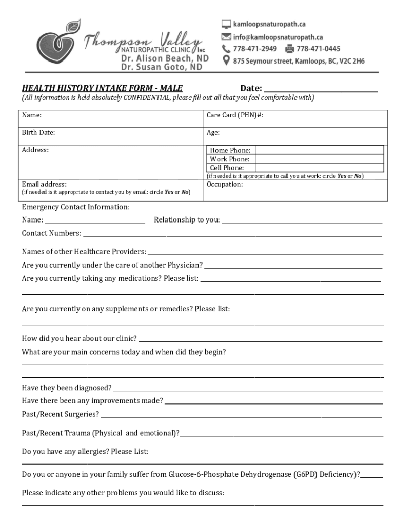 Fillable Online www.pdffiller.com340728200-Health-History-IntakeGet the free HEALTH HISTORY ...