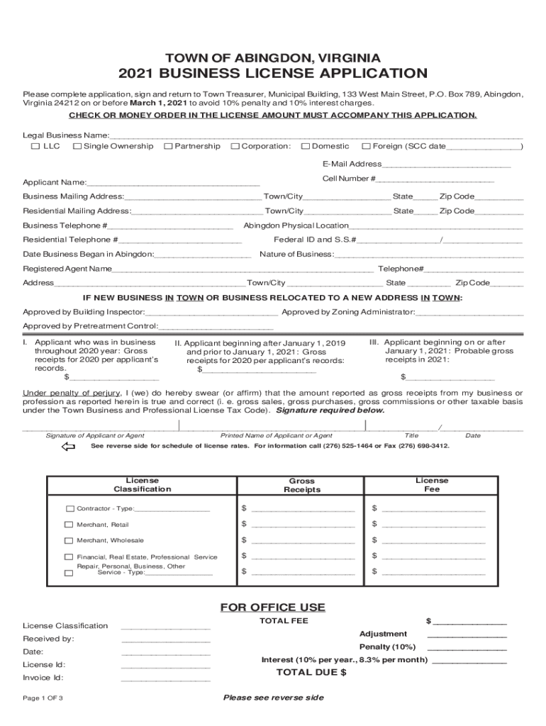 Fillable Online abingdon-va.govforms-and-permit-applicationsForms and ...