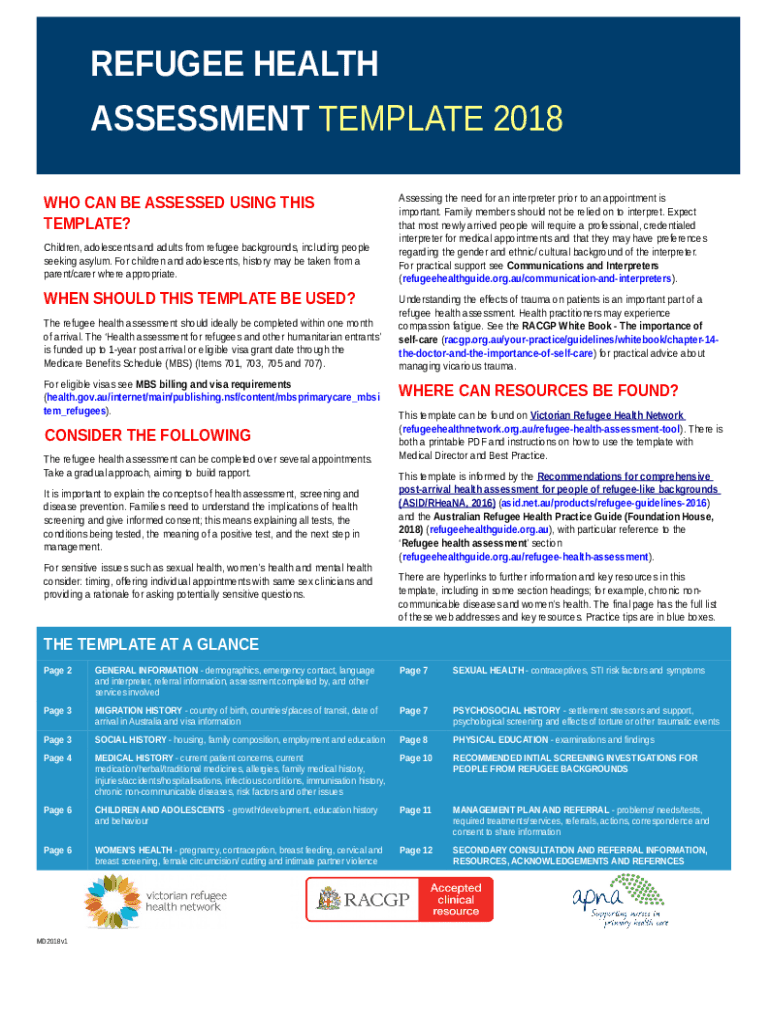 Refugee Health Assessment Template - enliven.org.au ...