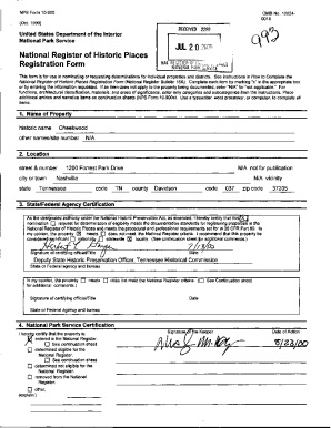 Fillable Online www.apps.mdah.ms.govnompropNPS Form 10-900 (Oct. 1990 ...