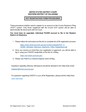 Fillable Online ECF Registration Form Page 1 of 2 Revised 2/11/2021 ...