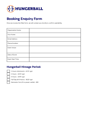 Fillable Online Booking Enquiry Form TemplateJotFormBooking Enquiry ...