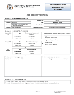 Fillable Online search.jobs.wa.gov.aufilesvacanciesJOB DESCRIPTION FORM ...