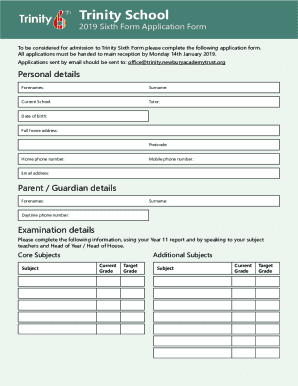 Fillable Online sixth.trinitymat.orgapplyandcoursesenrolmentAdmissions ...