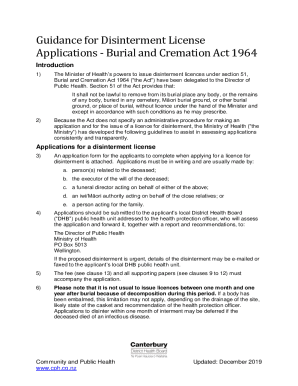 Fillable Online www.cph.co.nzwp-contentuploadsGuidance for Disinterment ...