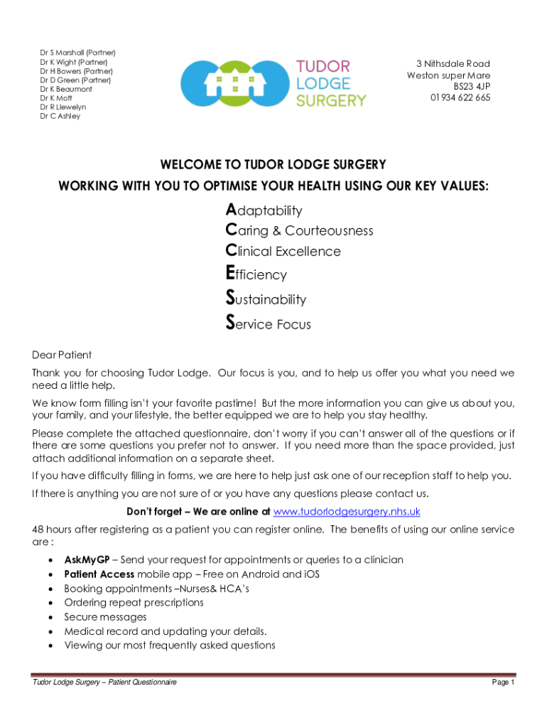 Fillable Online Medical office registration form. Partners Fax Email ...