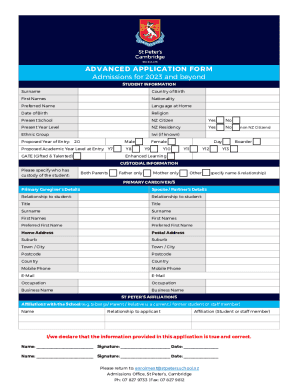 Fillable Online Advanced Application Form.doc Fax Email Print - pdfFiller