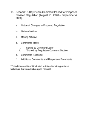 Fillable Online www2 calrecycle ca Second 15-day Formal Public Comment ...