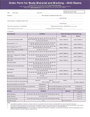Fillable Online www.acted.co.ukdocs2022Order Form for Study Material and Marking2022 Exams Fax ...