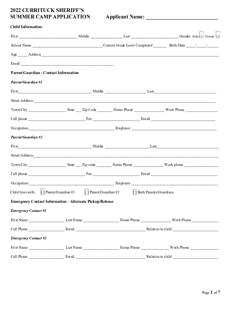 Fillable Online form.jotform.com2124973160941562022 SUMMER CAMP ...