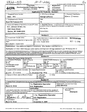 Fillable Online www3.epa.govpesticideschemsearchC - Form Approved. OMS ...