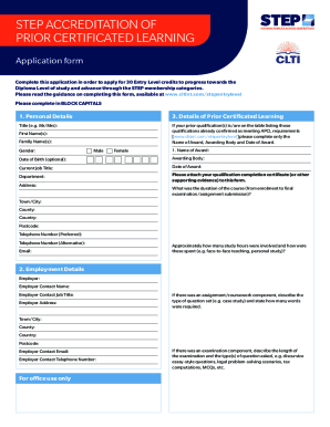 Fillable Online Advanced CertificatesSTEPQualifications and Membership ...