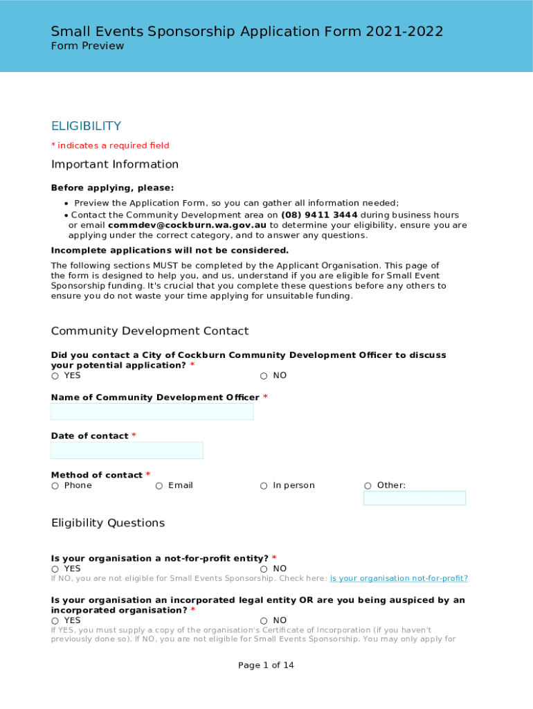 Fillable Online Event Sponsorship Application FormMyWindsock Fax Email ...