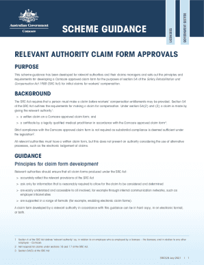 Fillable Online Relevant authority claim form approvals. This scheme ...