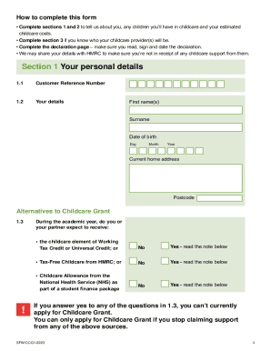 Fillable Online Childcare Grant Application Form 2022 i 2023. Childcare ...