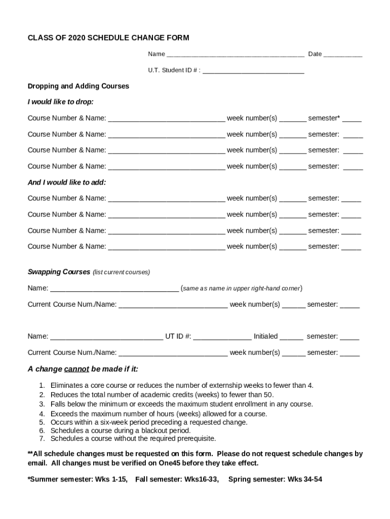 Student Initiated Schedule Change - Faculty/Staff ... Doc Template ...