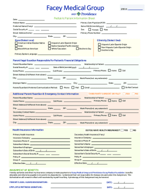 Fillable Online Fillable Online Medical Information Sheet - Peds Fax ...